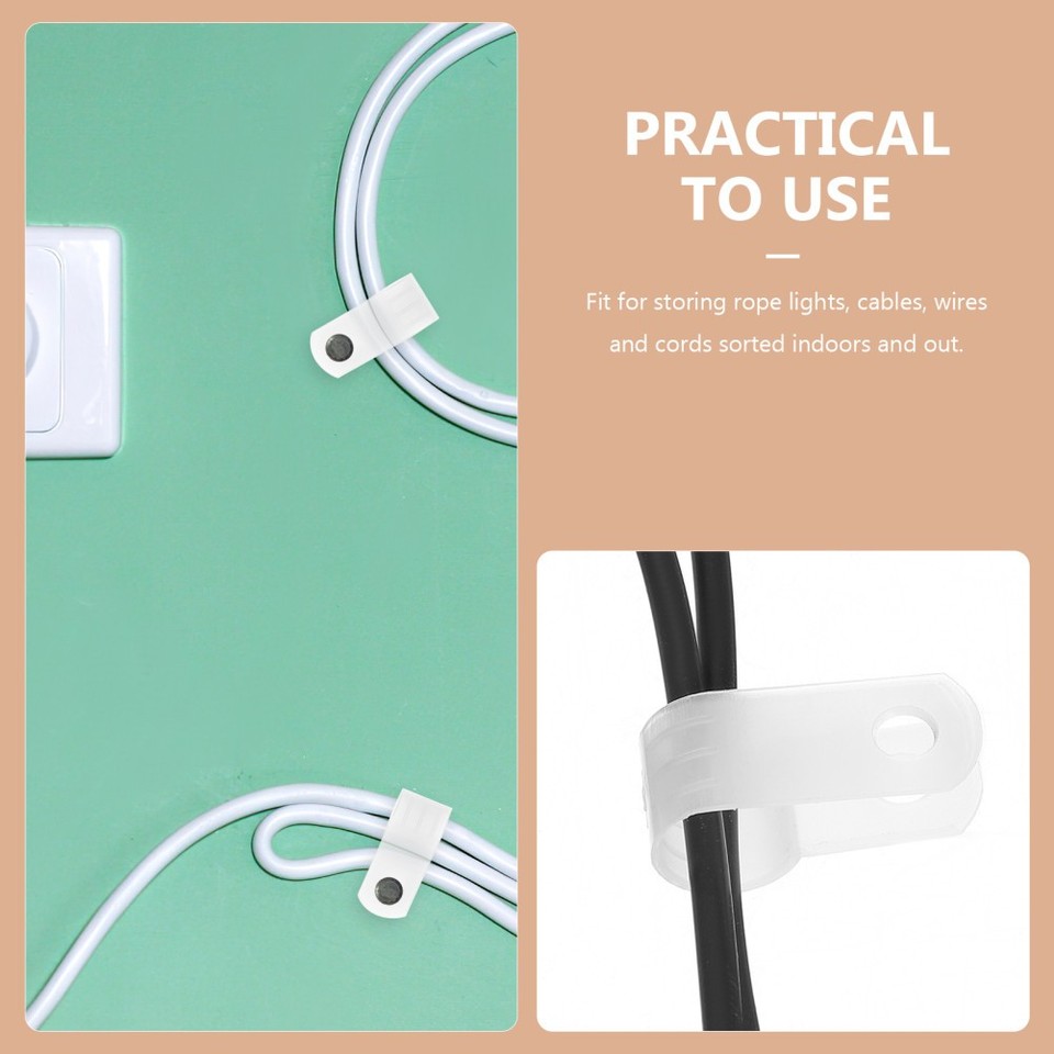 1000pcs Replacement Rope Light Clip Wire Holder Cable Clip Plastic ...