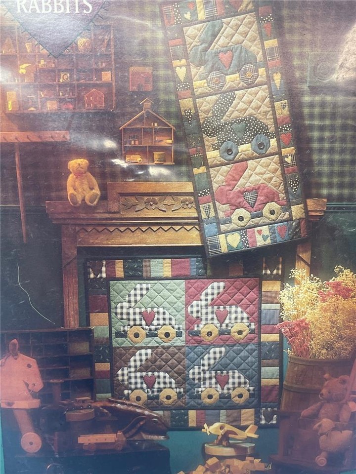 DEBBIE MUMM - MUMM'S THE WORD - Quilt Pattern - FOLK ART RABBITS 32" x ...