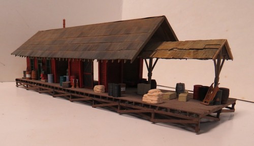 FREIGHT DEPOT. FINE SCALE MINIATURES. BUILT. WOOD. VERY DETAILED ...