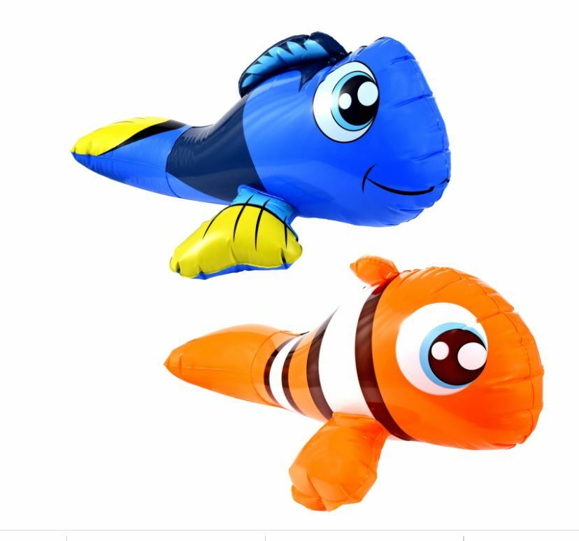 New ! Inflatable Pool Animals, 27 in Pool Animals Blue Fish or Orange ...