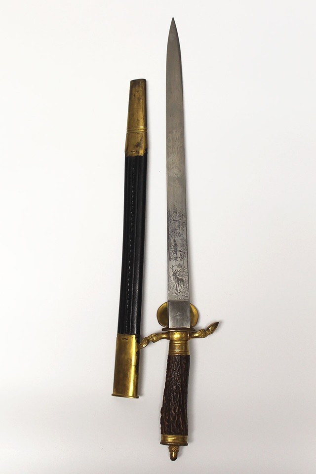 Imperial German Deluxe Hunting Cutlass Double-sided Etching . D747 | eBay