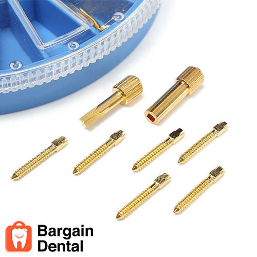 120 pcs/Pack Dental Conical Screw Post Authentic 24K Gold Plated with 2 ...