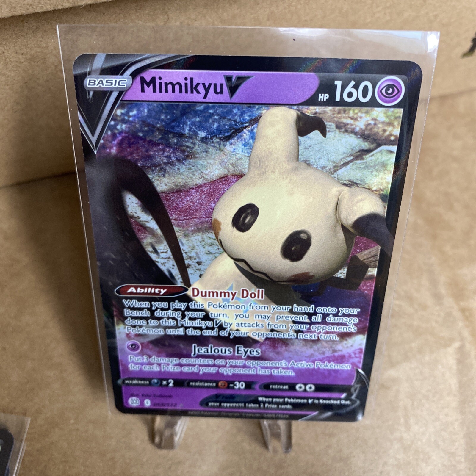 Pokémon TCG Mimikyu V Sword & Shield: Brilliant Stars 068/172 Holo ...
