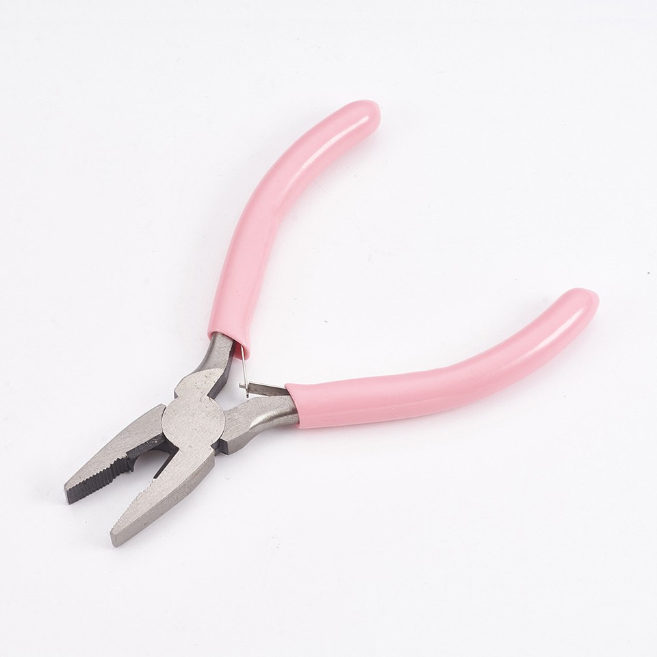 Multi-Purpose Carbon Steel Jewelry Pliers Pink Handle Strong Beading ...