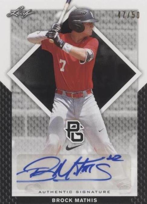 2016 Leaf Perfect Game National Showcase - Brock Mathis #BA-113 Black ...