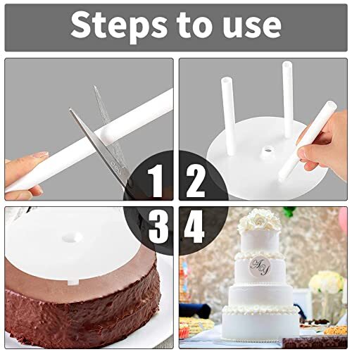 36 Pieces Cake Sticks Cake Dowel Rods Set Cake Separator Plates for 4、6 ...