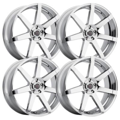 (Set-4) Vision 9042 Sultan 24x9.5 5x4.5 5x114.3 15mm Chrome Wheels 24 ...