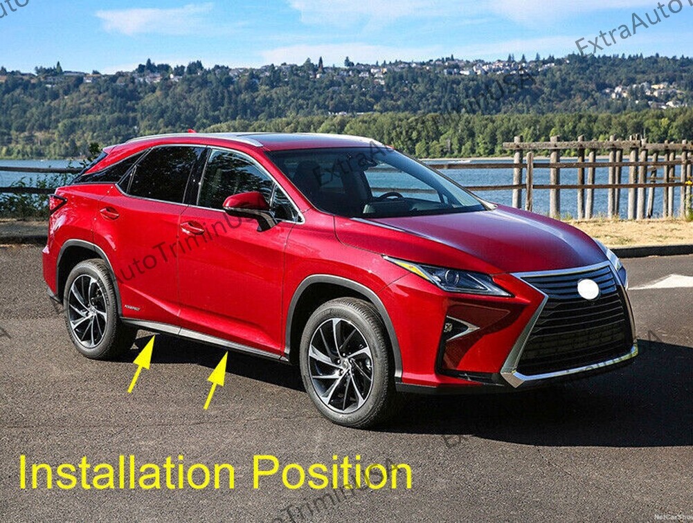 S. Steel Door Side Body Molding Trim Strips for Lexus RX350 450h 200t ...