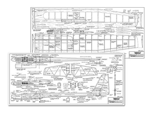 Aquila Sailplane 99" Wingspan RC Model Airplane Printed Plans ...