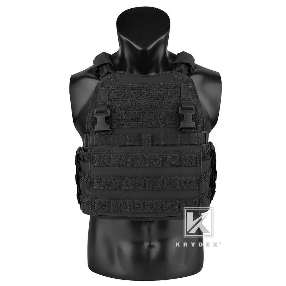 KRYDEX Tactical SCARAB Plate Carrier Heavy Duty Vest Black w/ Side ...