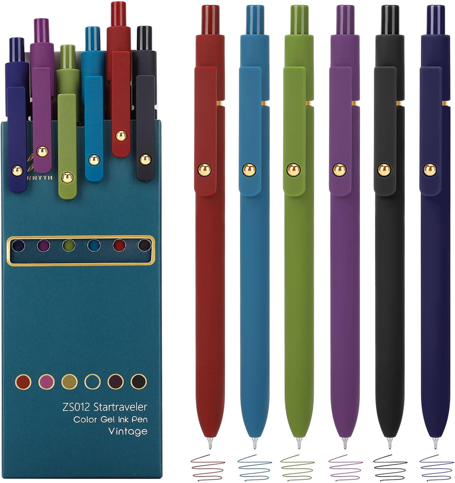 Colorful Gel Pens, 0.5Mm Fine Point Retractable,Multi Colored Pens for ...
