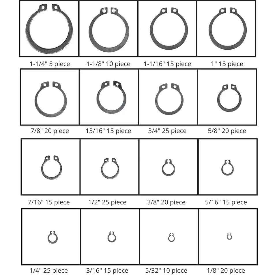 NEIKO 50458A Snap Ring Shop Assortment | 300 Piece Retaining Ring Set ...