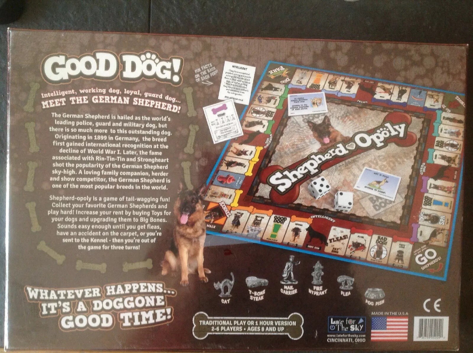 Board Game Late for the Sky German Shepherd-opoly 2 To 6 Players Ages 8 ...