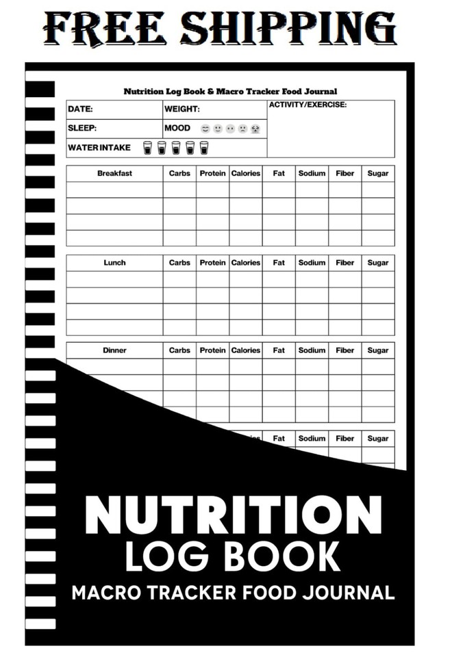 Nutrition Log Book & Macro Tracker Food Journal: Daily Food Intake Log ...