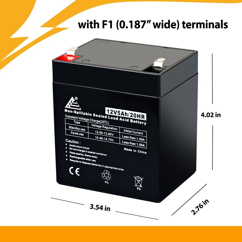 2pk: Rechargeable 12V 5AH Battery Replaces Liftmaster 485LM Evercharge ...
