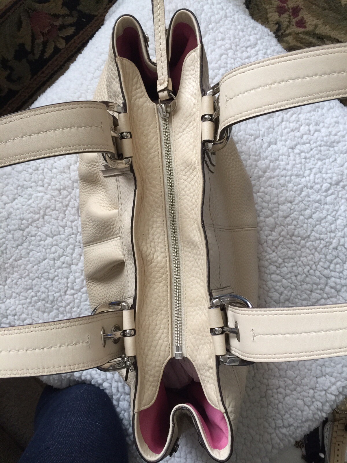 Coach Ivory Leather Tote Hand/Shoulder Bag - Gem