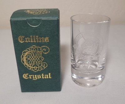 Vtg Scotland Collins Crystal Shot Glass Clan "Walker" Boxed | eBay