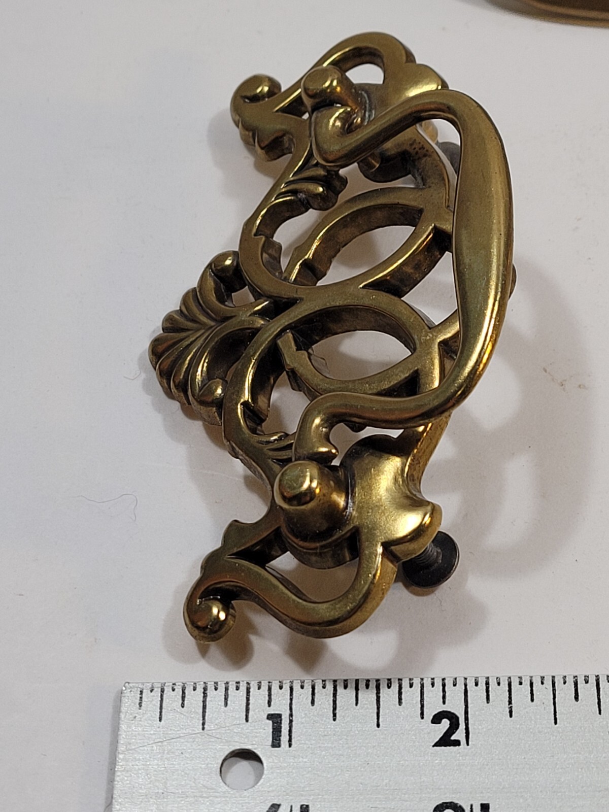 Vintage Brass Batwing Chippendale Metal Drop Bail Pull Drawer Dresser ...