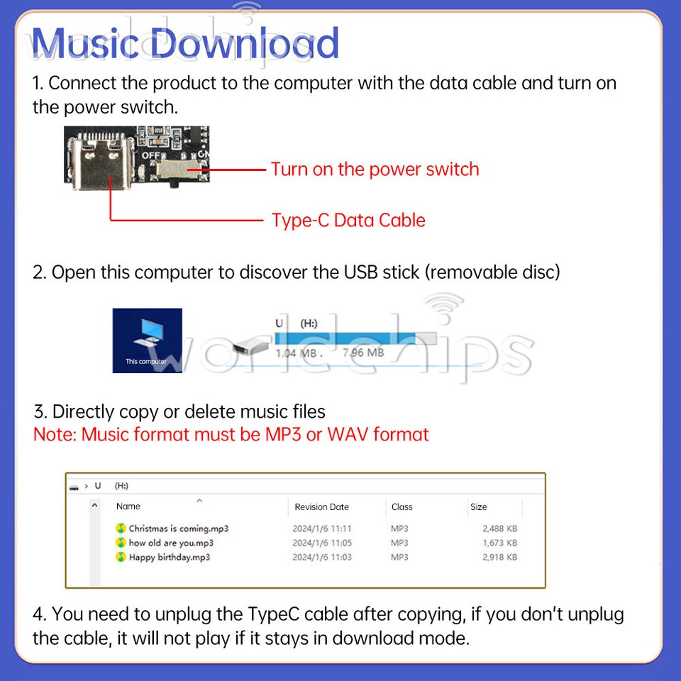 4M Memory Greeting Card Sound Module Button Magnet Control Music Box ...