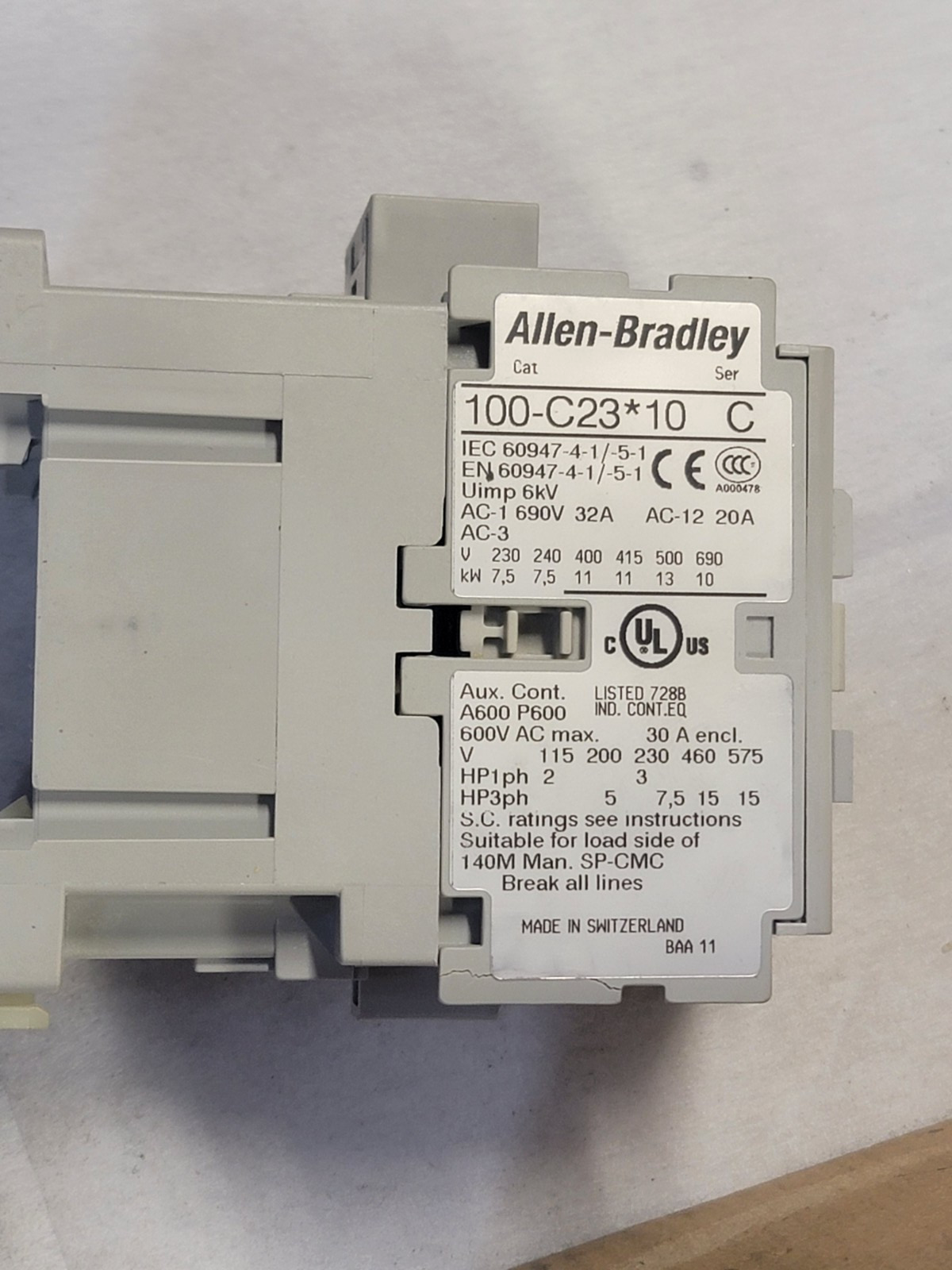 ALLEN BRADLEY 100-C23D10 SER. C 110/120V - NEW OPEN BOXFREE SHIP LOC ...