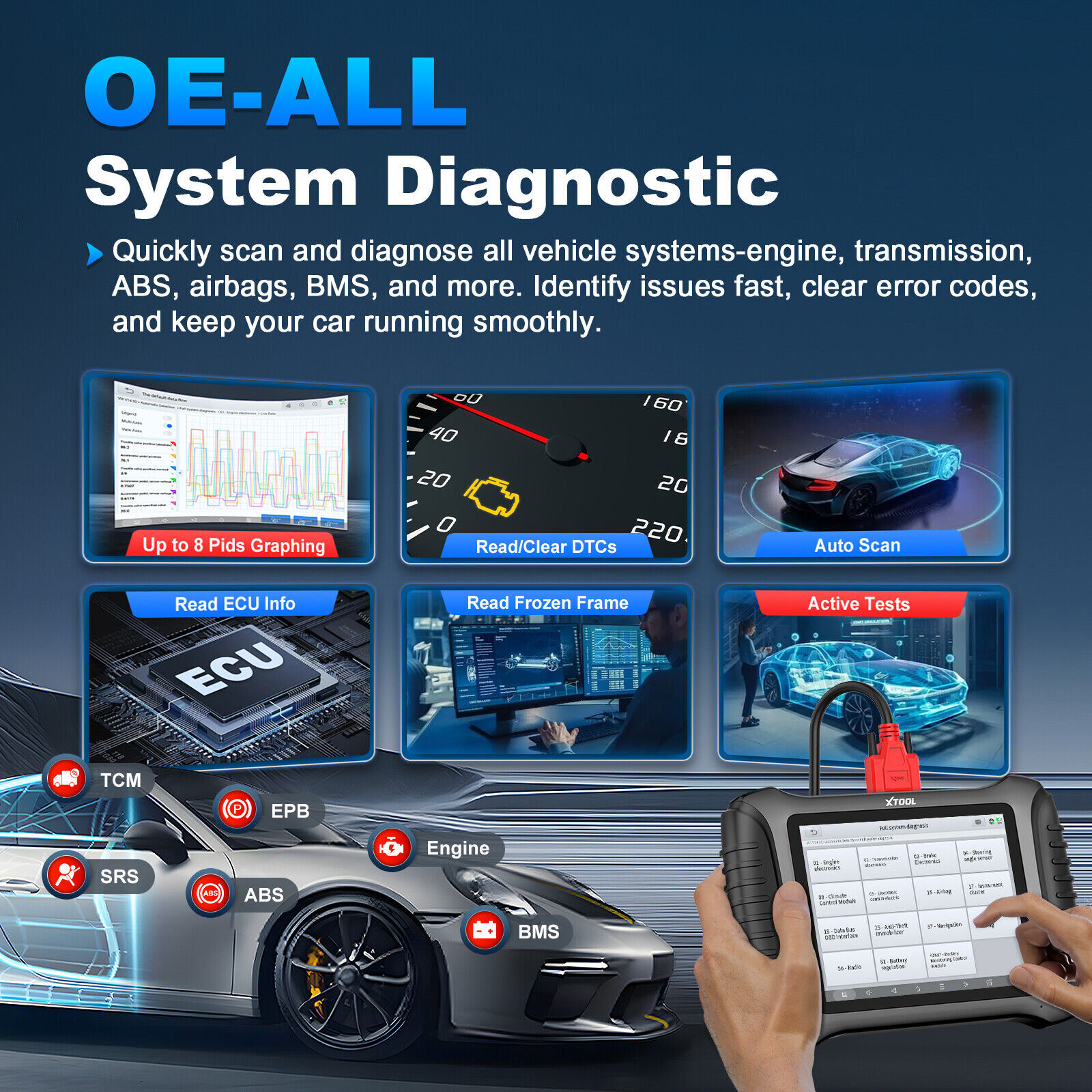 2025 XTOOL IP900 FCA Scanner Car Full Diagnostic Tool Bidirectional E ...