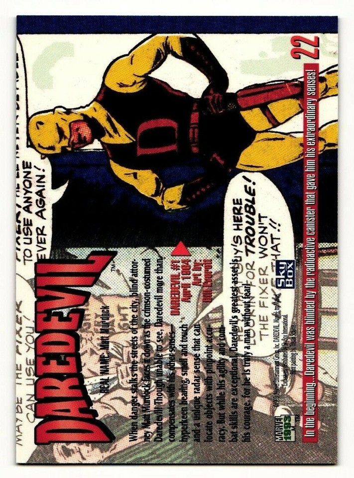 1993 Marvel Masterpieces (SkyBox) DAREDEVIL #22 NM-MT | eBay