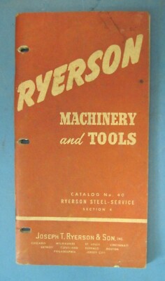 1940 Ryerson Machinery And Tools Catalog Number 40 Illustrated | eBay