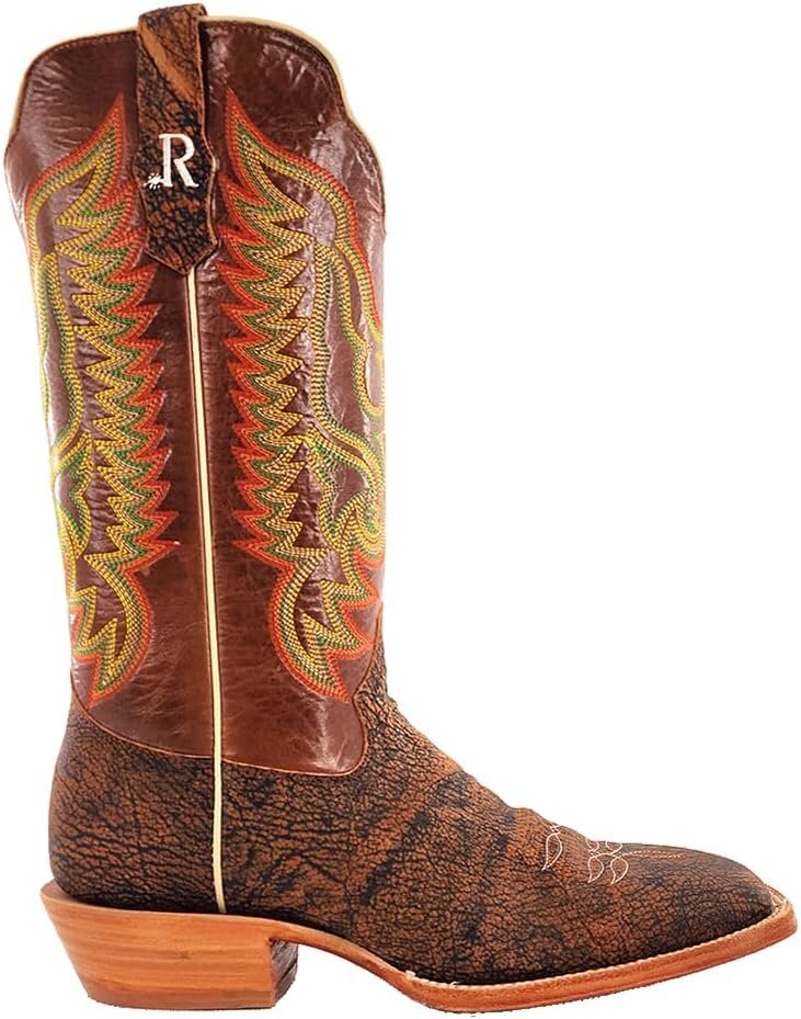 R. Watson Square Toe Cape Buffalo Western Boots, Cognac/Sierra Ranch | eBay