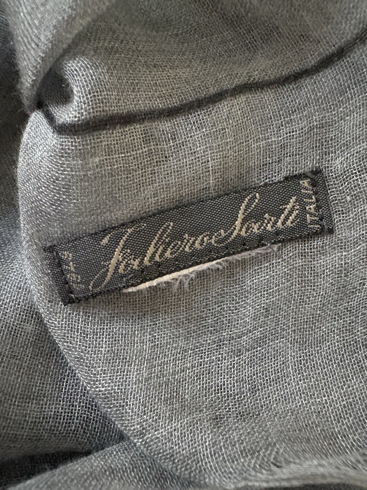 Faliero Sarti Silk Cashmere Scarf Grey Blue Metric Conversion Wine Size ...