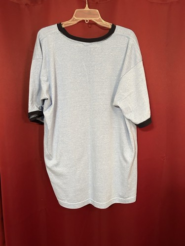 DUBBLE BUBBLE American Original Light Blue Ringer XXL Men's Tee Shirt ...