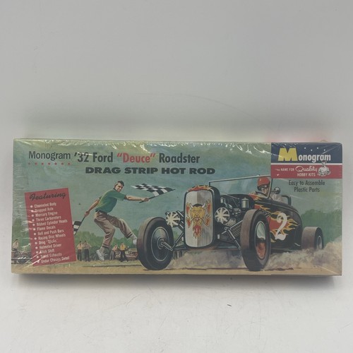 Monogram 1932 Ford Deuce Roadster Drag Strip Hot Rod Model Kit Sealed ...