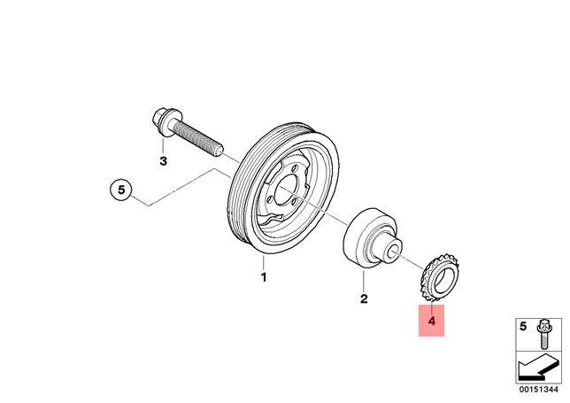 Genuine BMW F20 F21 F30 F30N F31 R55 R55N R56 Crankshaft Gear OEM ...