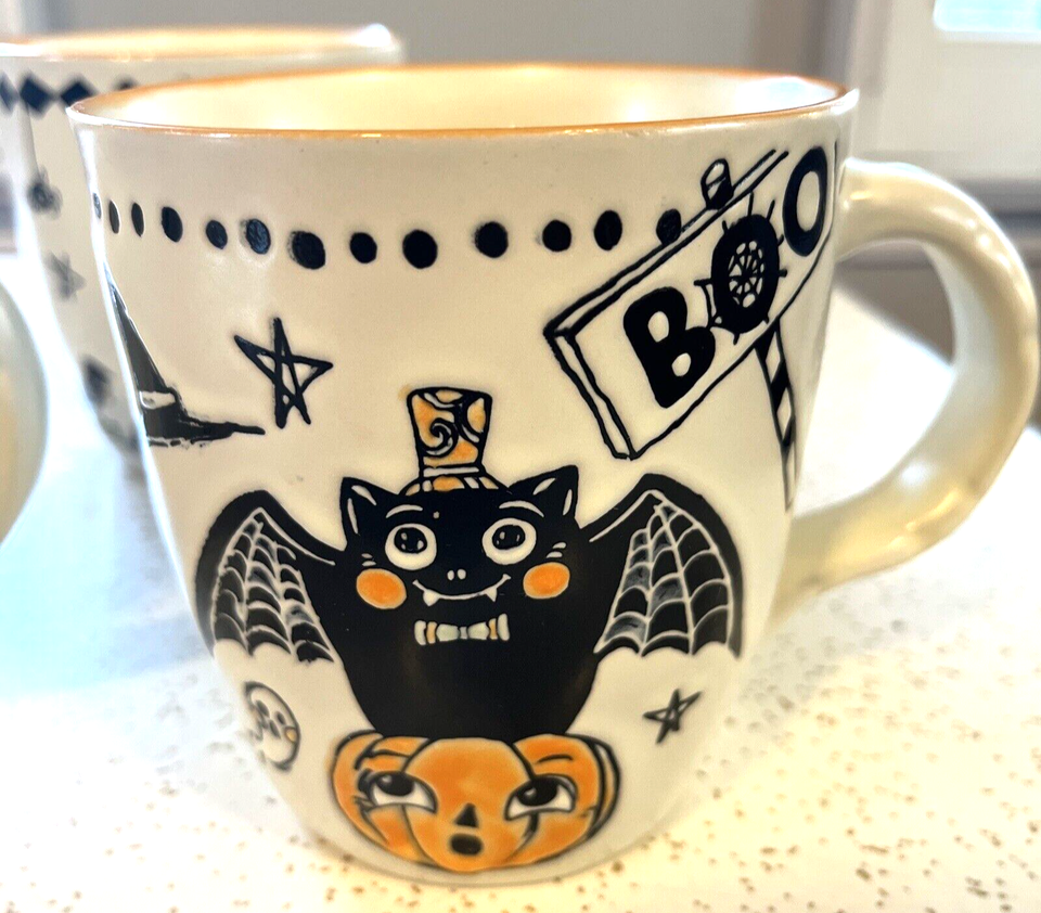 ELI + ANA Halloween Creepshow Set Of 4 Mugs Vintage Inspired Cats ...