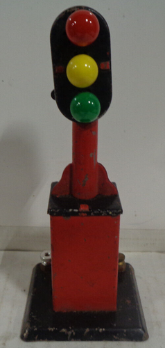VINTAGE MARX ALL METAL #404 0 SCALE 3 LIGHT BLOCK SIGNAL TESTED WORKS ...