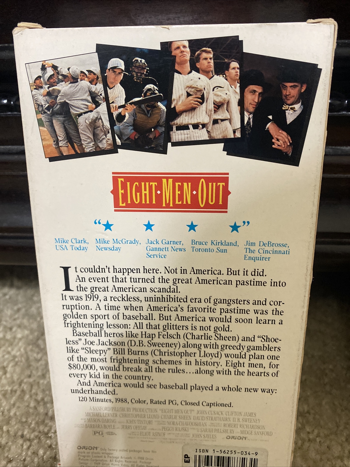 Eight Men Out VHS Orion Home Video 1989 John Cusack Charlie Sheen | eBay
