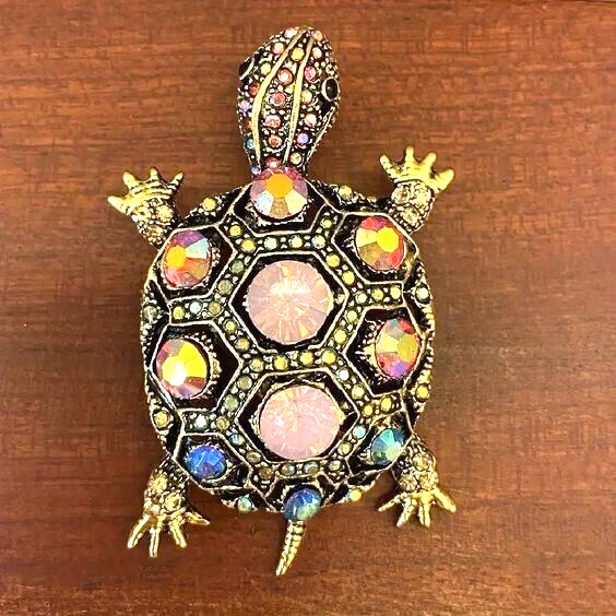 Jeweled Turtle Brooch Pin Backpack Scarf Coat Lapel Decoration | eBay