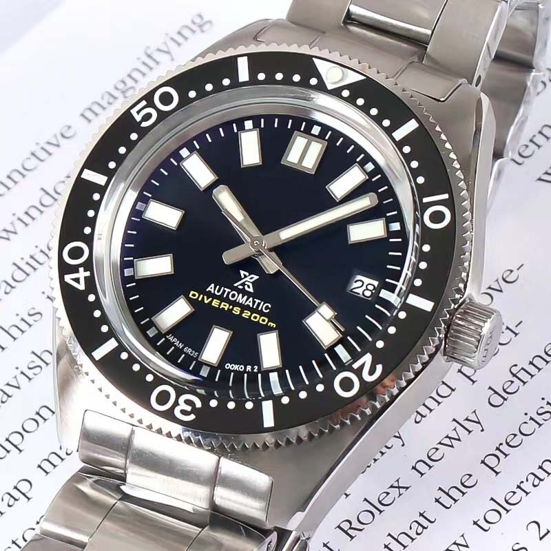 62mas Homage Watch - Black / Blue Dial - Stainless Steel Bracelet ...