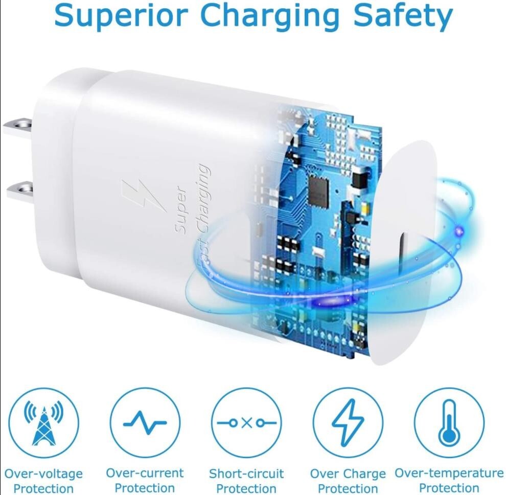 25w Fast Charger USB-C Block Adapter For Apple Watch 7/6/5/4/3/2/1/SE ...