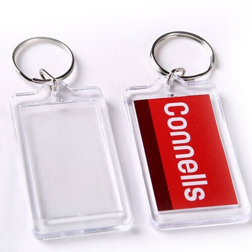 45X70MM BLANK TRANSPARENT ACRYLIC CLEAR PLASTIC KEYCHAIN PASSPORT PHOTO ...