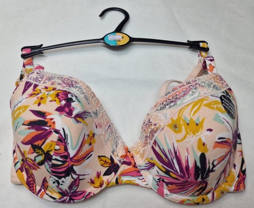 Ex M&S BEAUTIFUL UNDERWIRE FULL CUP BRA COLOUR FLORAL SIZE 30DD 291 ...