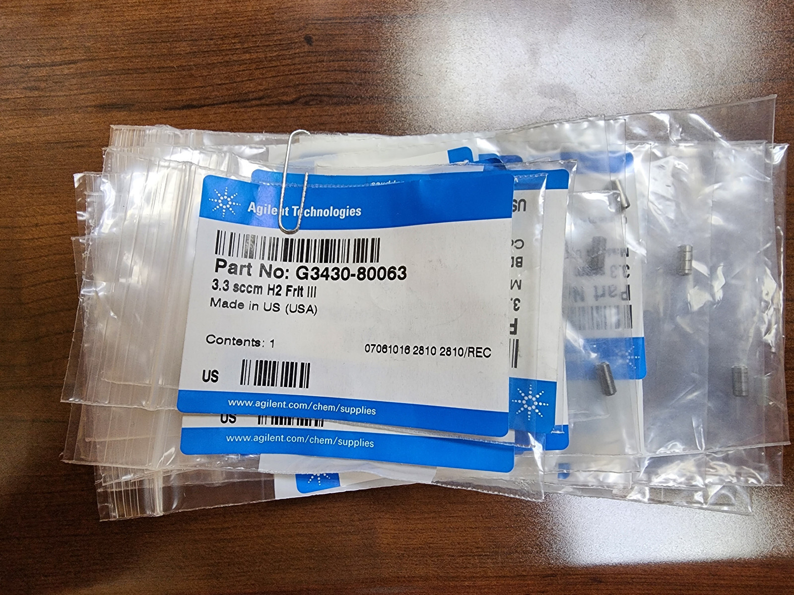 Agilent G3430-80063 Auxiliary frit, 3.3 sccm H2 at 15 psig, blue - New ...