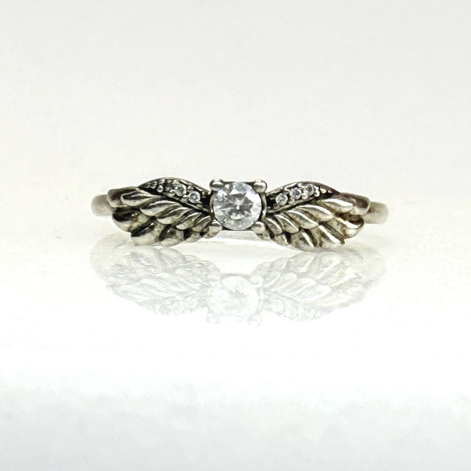Pandora Angel Wing Ring – Pavé Design | S925 ALE 54, Size N/US 6.5 ...