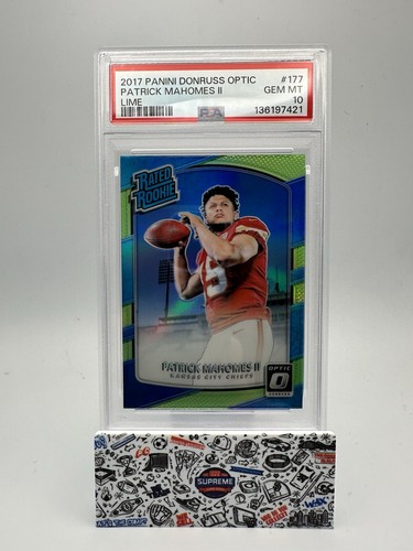 2017 Panini Donruss Optic #177 Patrick Mahomes II Lime PSA 10 Rookie ...