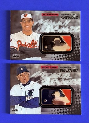 (2) 2015 Topps Manny Machado & Miguel Cabrera Comm. MLB Batter Logo Pin ...