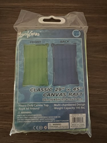 Surf Gear Classic Canvas Float—Surf Mat—Raft—29” X 45”—Blue/Green | eBay