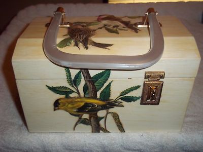 Woman's Handmade Wood Pocketbook Hand Painted Birds | eBay