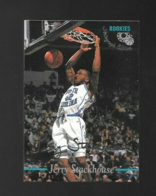 1995-96 Classic Rookies Jerry Stackhouse Silver Autograph Edition Card ...