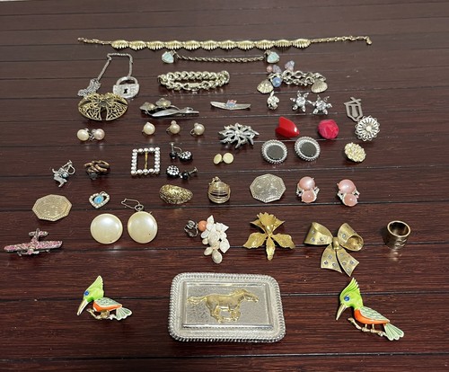Vintage & Antique Jewelry Lot Broaches And Earrings | eBay