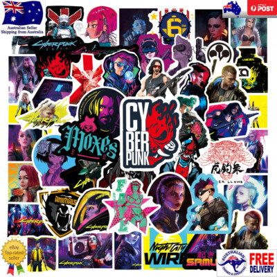 50PCS Cyberpunk 2077 Video game Decal Vinyl Waterproof Stickers For ...