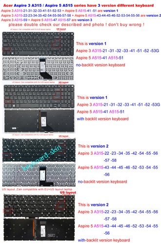 keyboard For Acer Aspire 3 A315-57 N18Q13 N19C1 N19H1 N18Q13 N18C1 ...